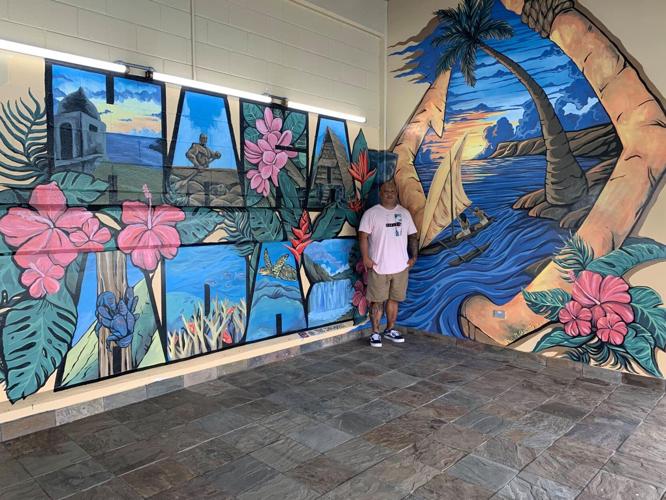 Local artist paints mural on Naval Base Guam | Guam News | postguam.com