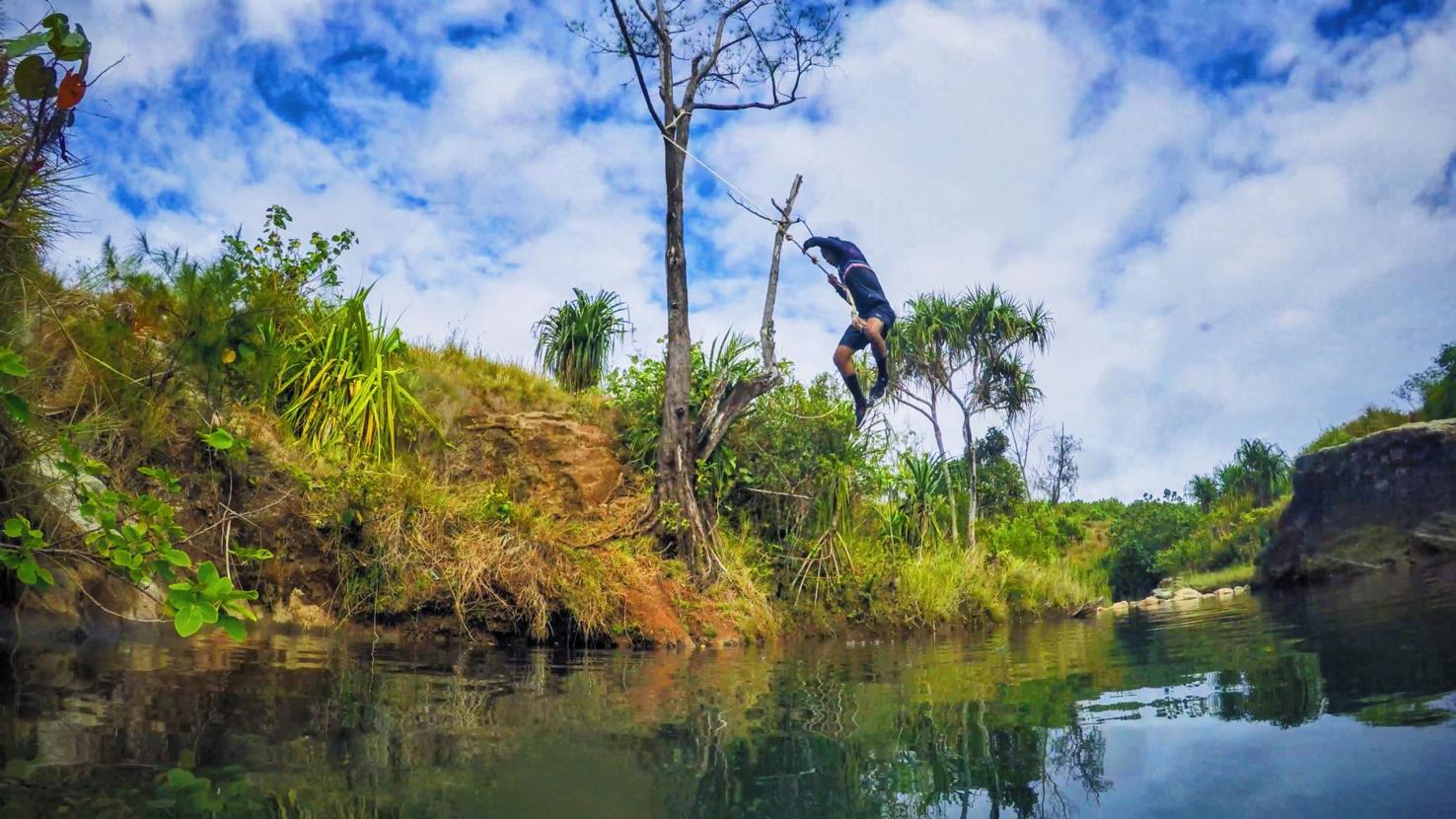 Just around the river bend to Tarzan Swim Hole | Spots on the Rock ...