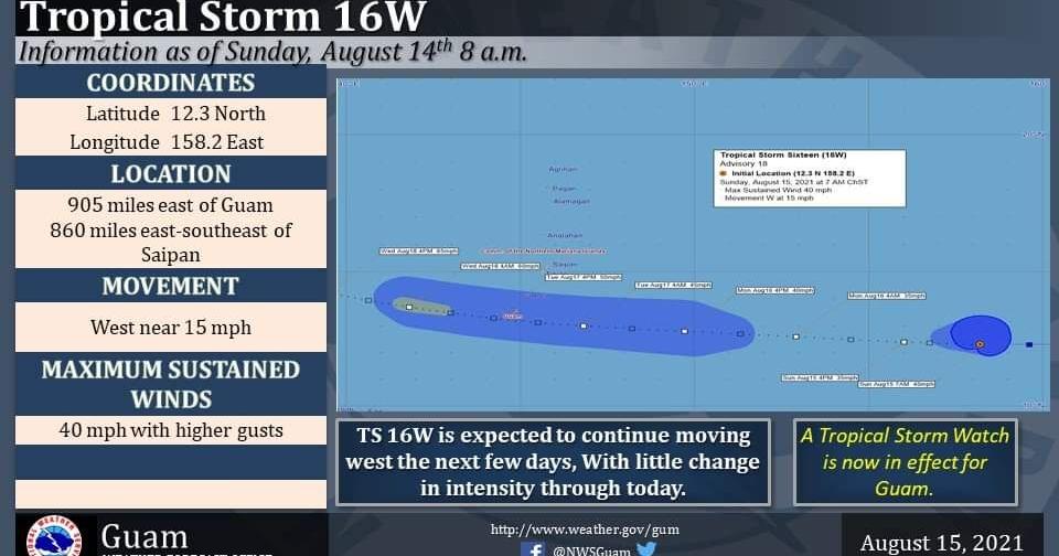 Tropical storm watch in effect for Guam; residents in flood prone areas ...