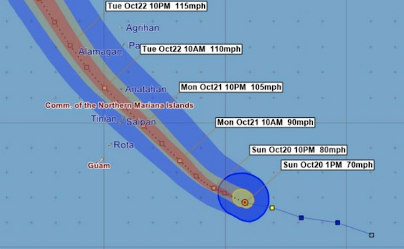 WEATHER UPDATE: Tinian, Saipan now under typhoon warning; Guam remains ...