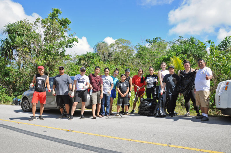 Volunteers clean Yigo bus stop | Guam News | postguam.com