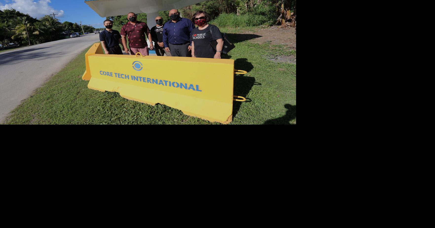 Core Tech donates concrete safety barriers for Agat bus stops | Local ...