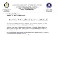 No tsunami threat to Guam from local earthquake | Local News | postguam.com