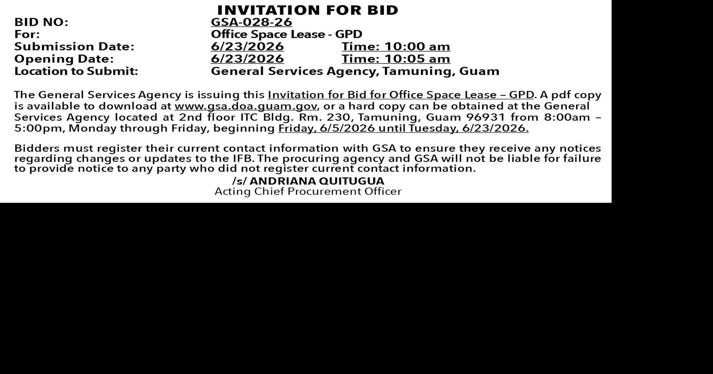 GSA Bid - GPD Office Space Lease | Notices | postguam.com