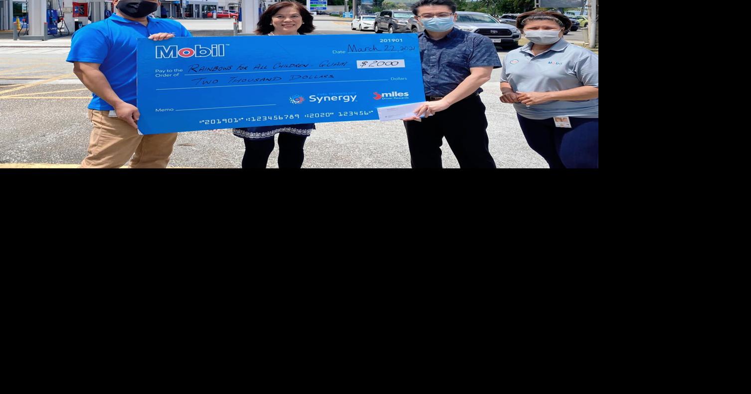 Mobil Oil Guam donates $2,000 to Rainbows for All Children | Local News ...
