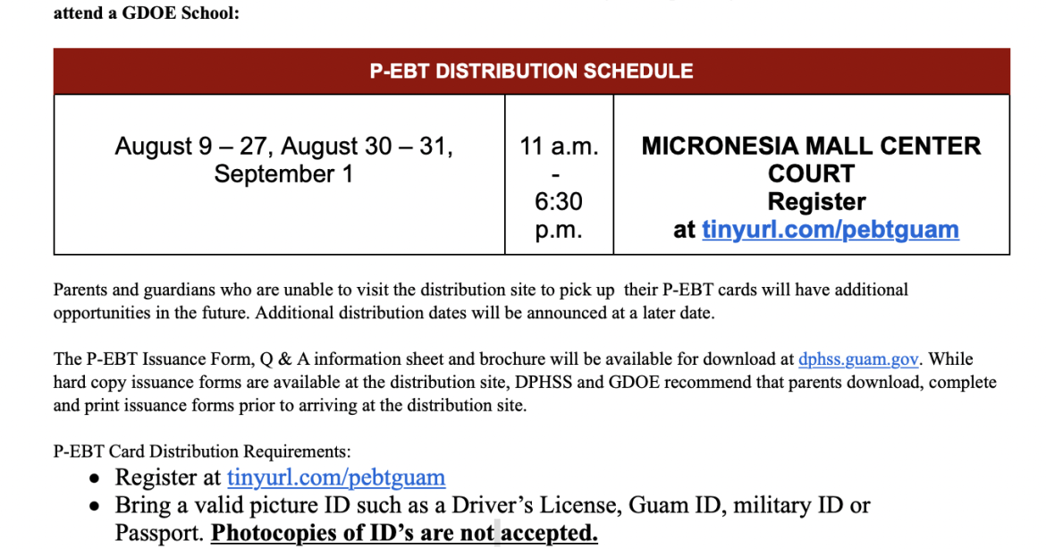 Parents can now register for food assistance cards for students; each ...