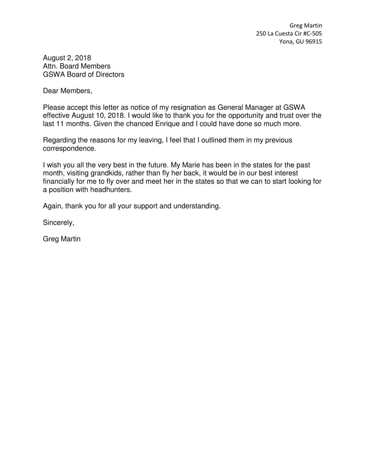 Resignation Letter For General Manager Sample Resignation Letter Resignation Letter For General Manager Sample Resignation Letter
