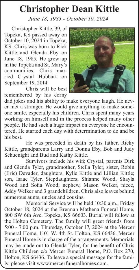 Christopher Kittle | | pottcotimes.com