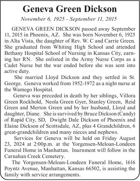 Geneva Dickson | | pottcotimes.com