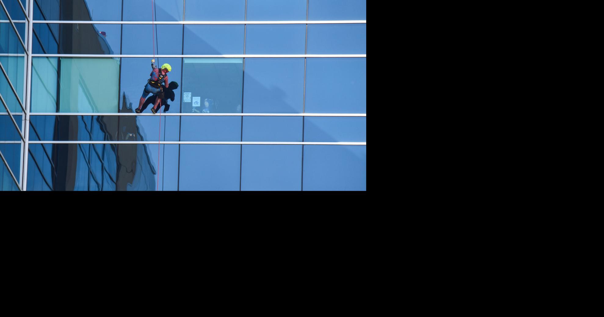 Superhero local firefighters rappell at children's hospital | News ...
