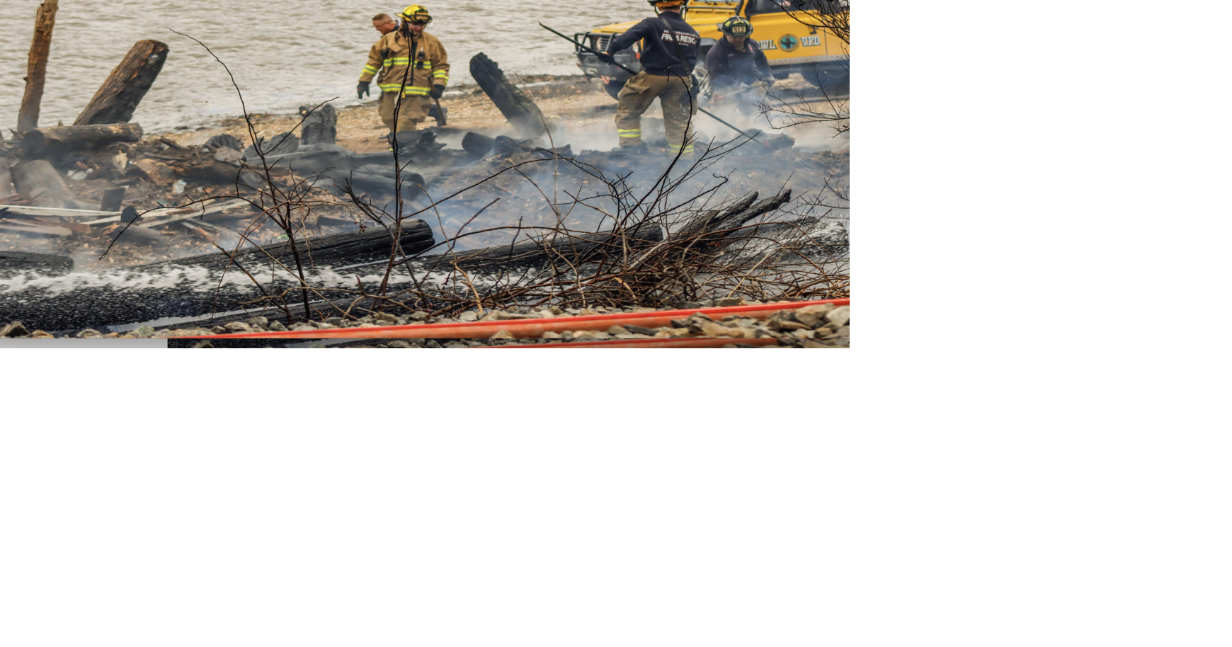Debris fire near the former Tim's Rivershore restaurant briefly halts ...