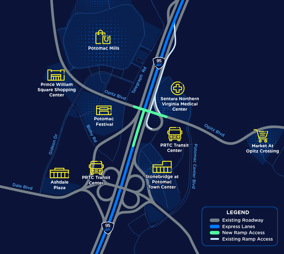 New reversible ramp to I-95 opens in Woodbridge | News ...