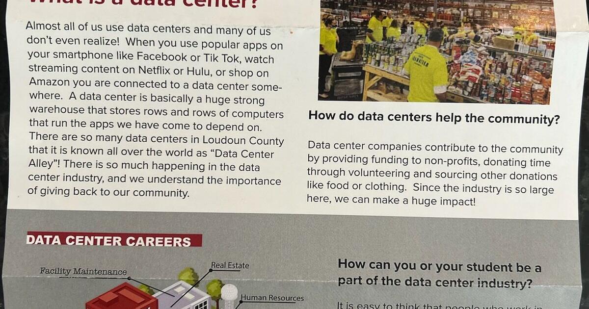 Pro-data center flyers sent home with Prince William students spark ...