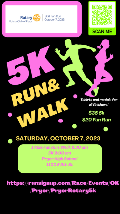 Rotary Club of Pryor 5k & Fun Run Coming Up October 7 | Community ...