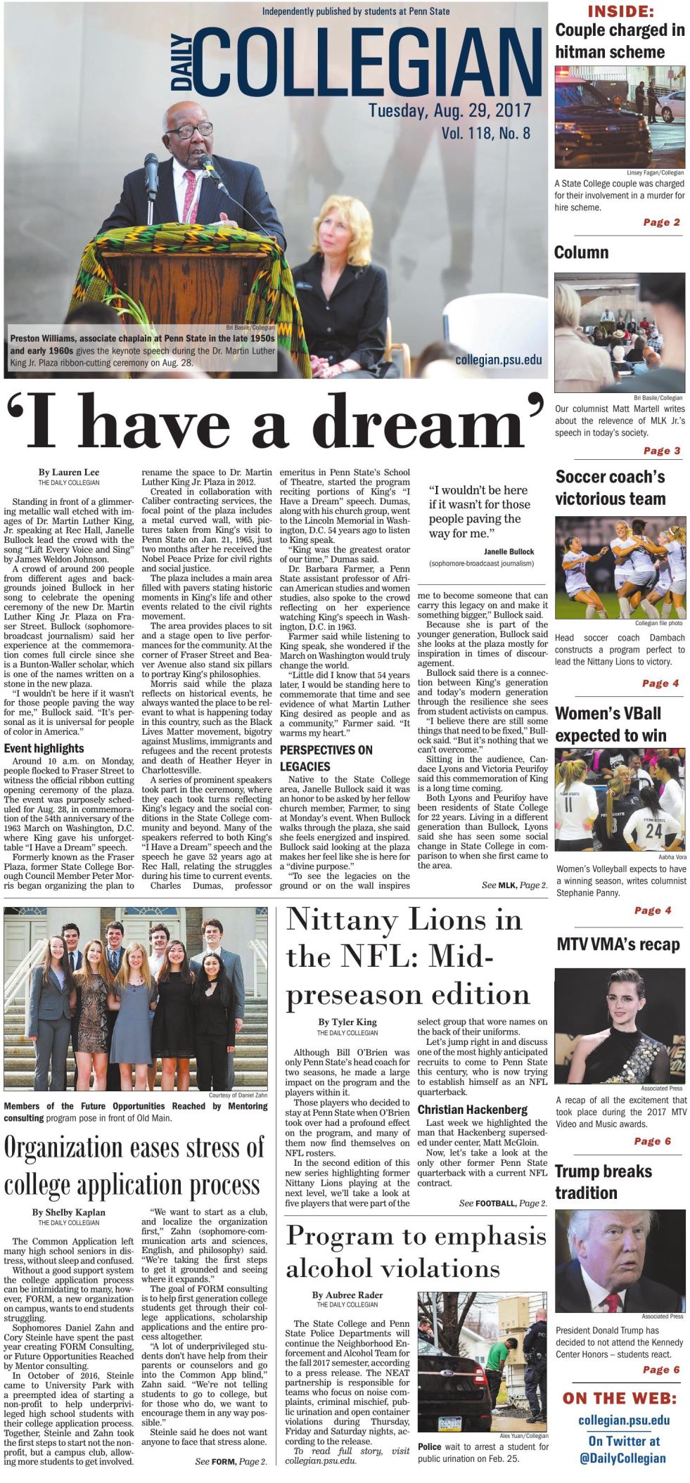 The Daily Collegian for Aug. 29, 2017 | Print Editions | Daily ...