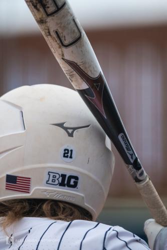 Penn State Softball vs Lehigh, Kaitlyn Morrison back of helmet ...