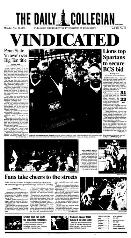 History of Penn State vs. Michigan State via the Collegian | Penn State ...
