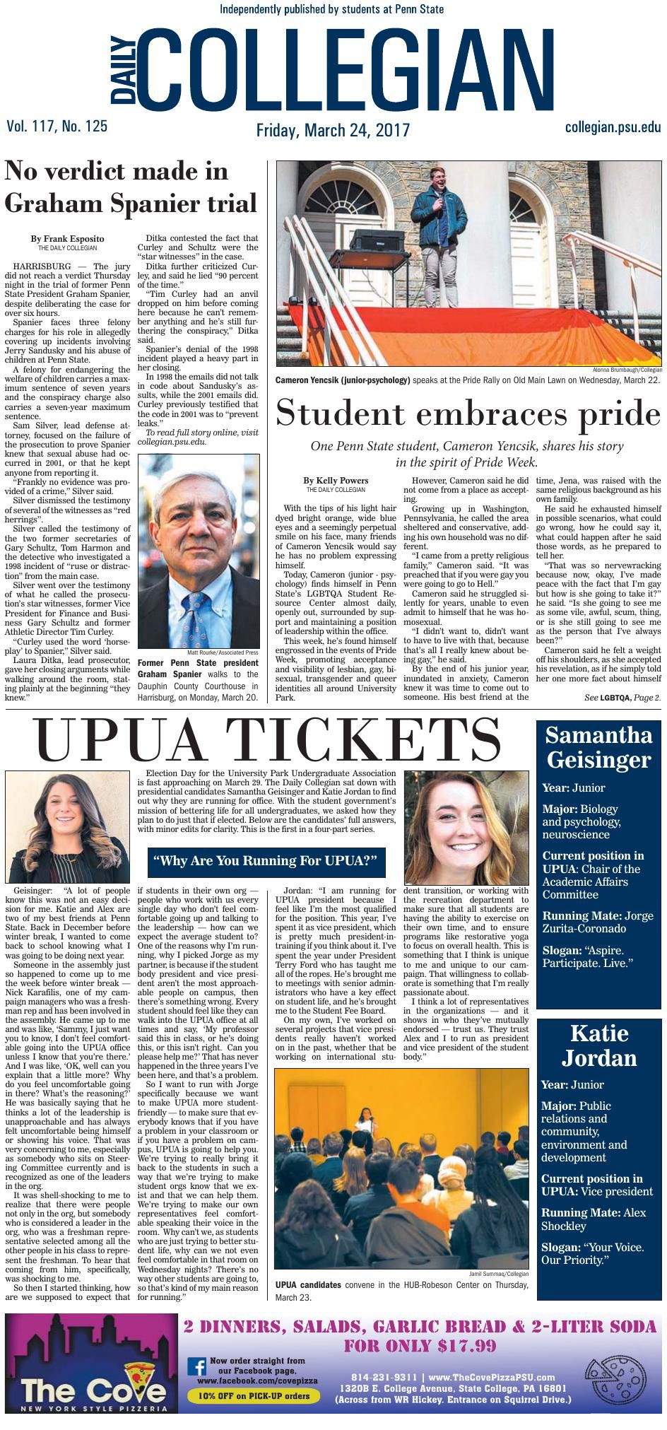 The Daily Collegian for March 24, 2017. | Print Editions | Daily ...