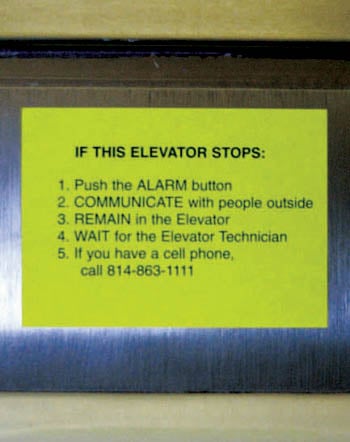 Stickers provide elevator safety tips | Archived News | Daily Collegian ...