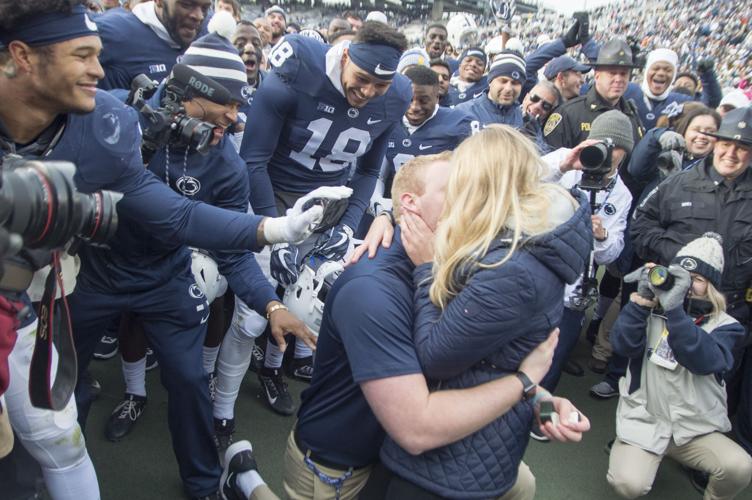 WATCH: Former Penn State football player Chance Sorrell proposes to his ...