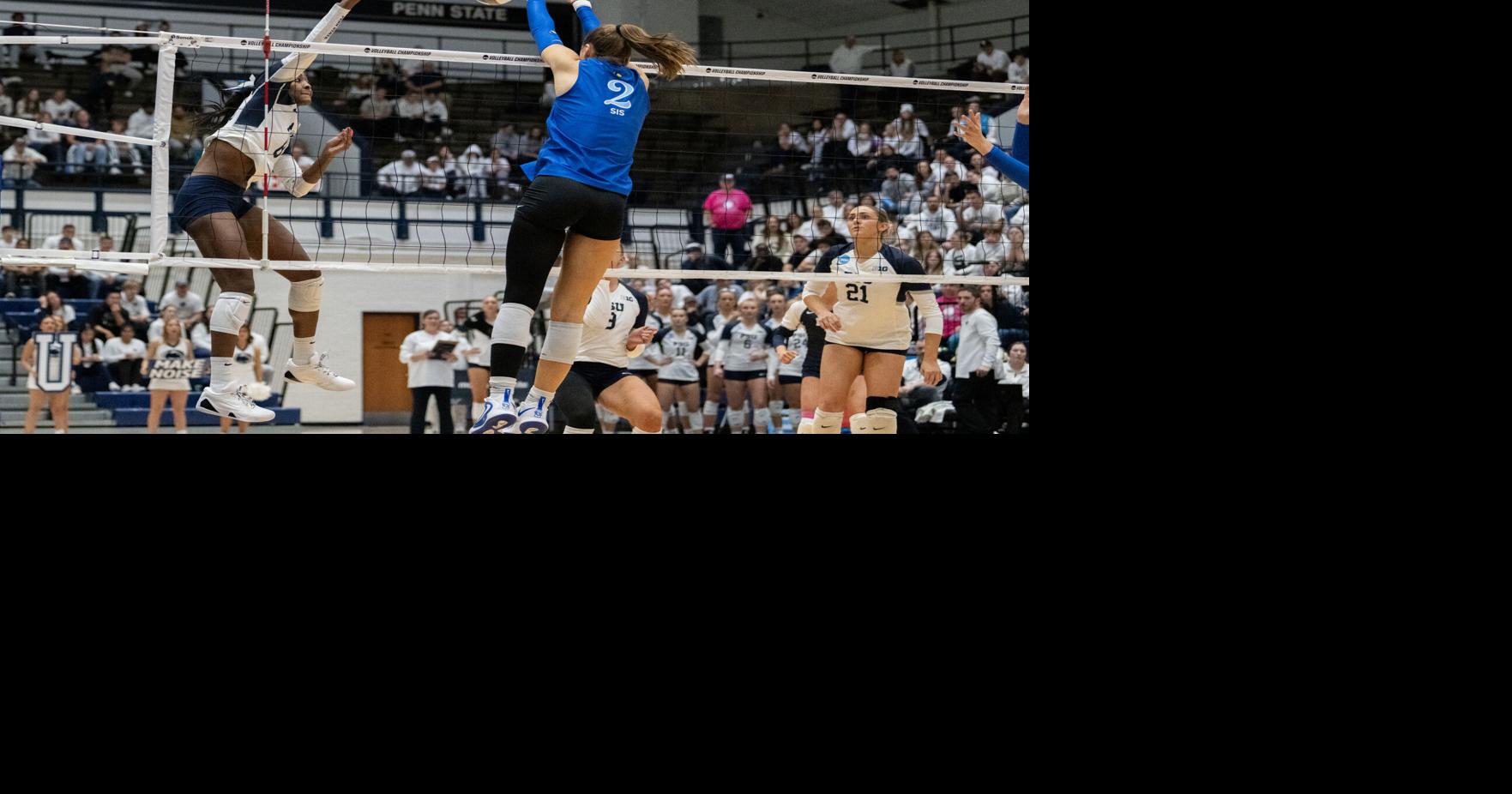 PSU Women's Volleyball vs. Creighton, Camryn Hannah Hitting into Norah ...