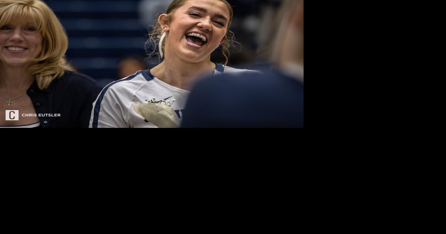 PSU Women's Volleyball V. Northwestern, Kuerschen (12) laughs ...