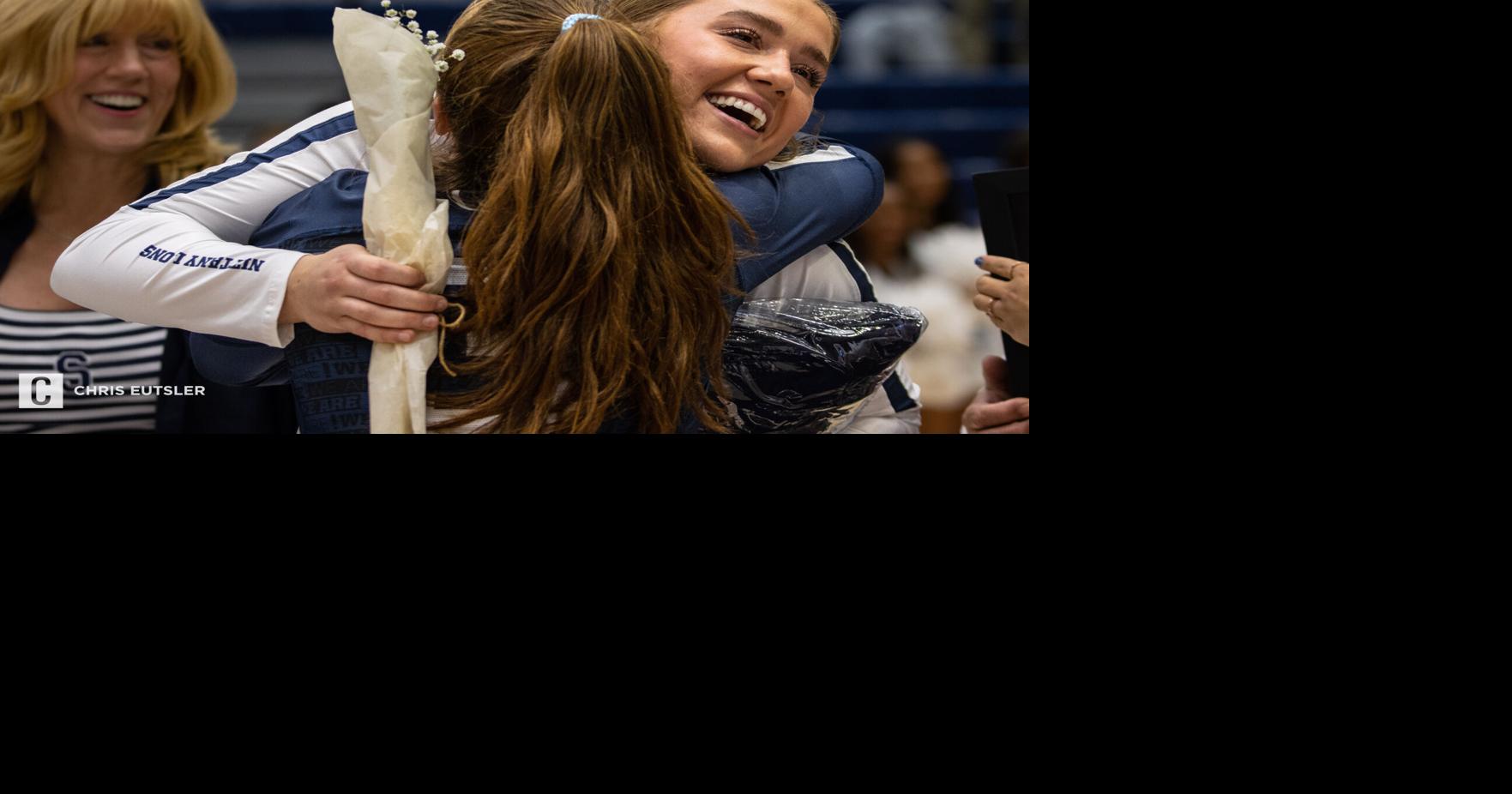 PSU Women's Volleyball V. Northwestern, Kuerschen (12) laughs and ...
