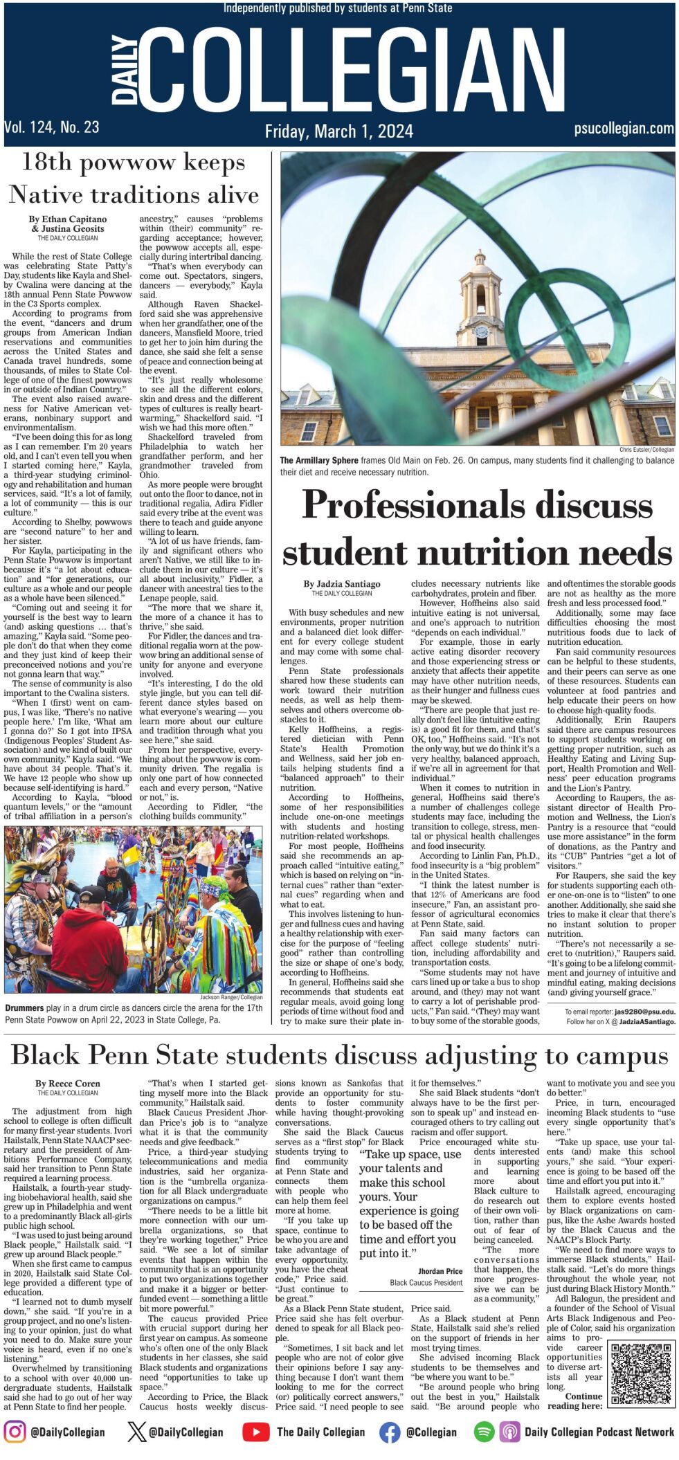 The Daily Collegian for March 1, 2024 | Print Editions | Daily ...