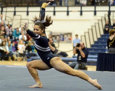 Gymnasts progress through floor routines | Archived News | Daily ...