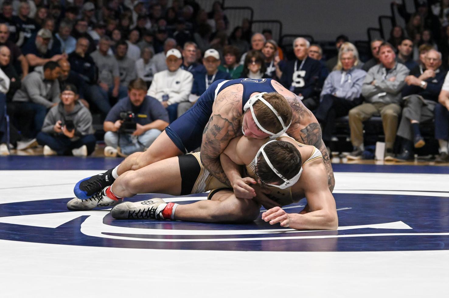 Wrestling vs. Lehigh, Rocco Welsh holding down opponent ...
