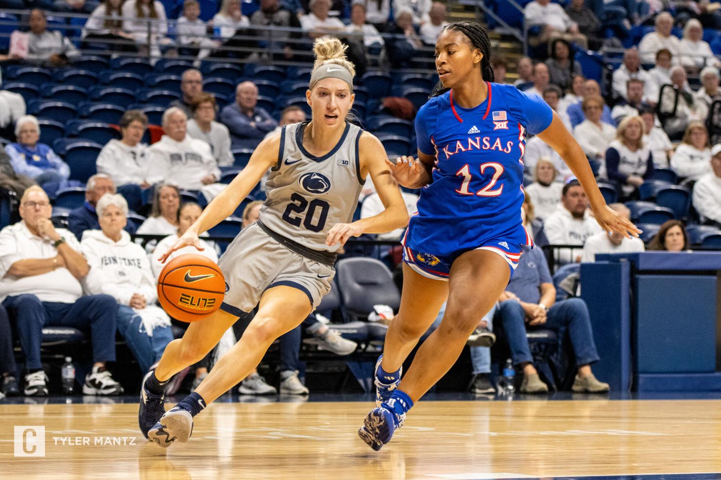 Penn State Women's Basketball vs. Kansas, Makenna Marisa Dribbles Ball ...