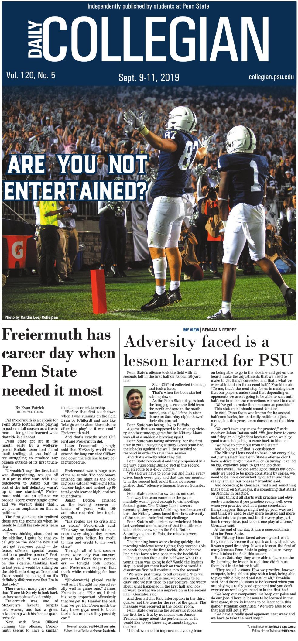 The Daily Collegian for Sept. 9, 2019 | Print Editions | Daily ...