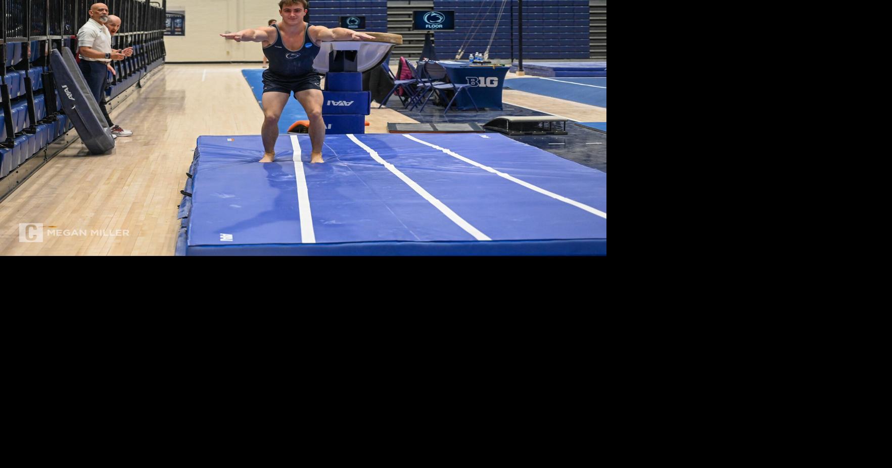 Men's Gymnastics vs Stanford, Matt Underhill stick landing ...
