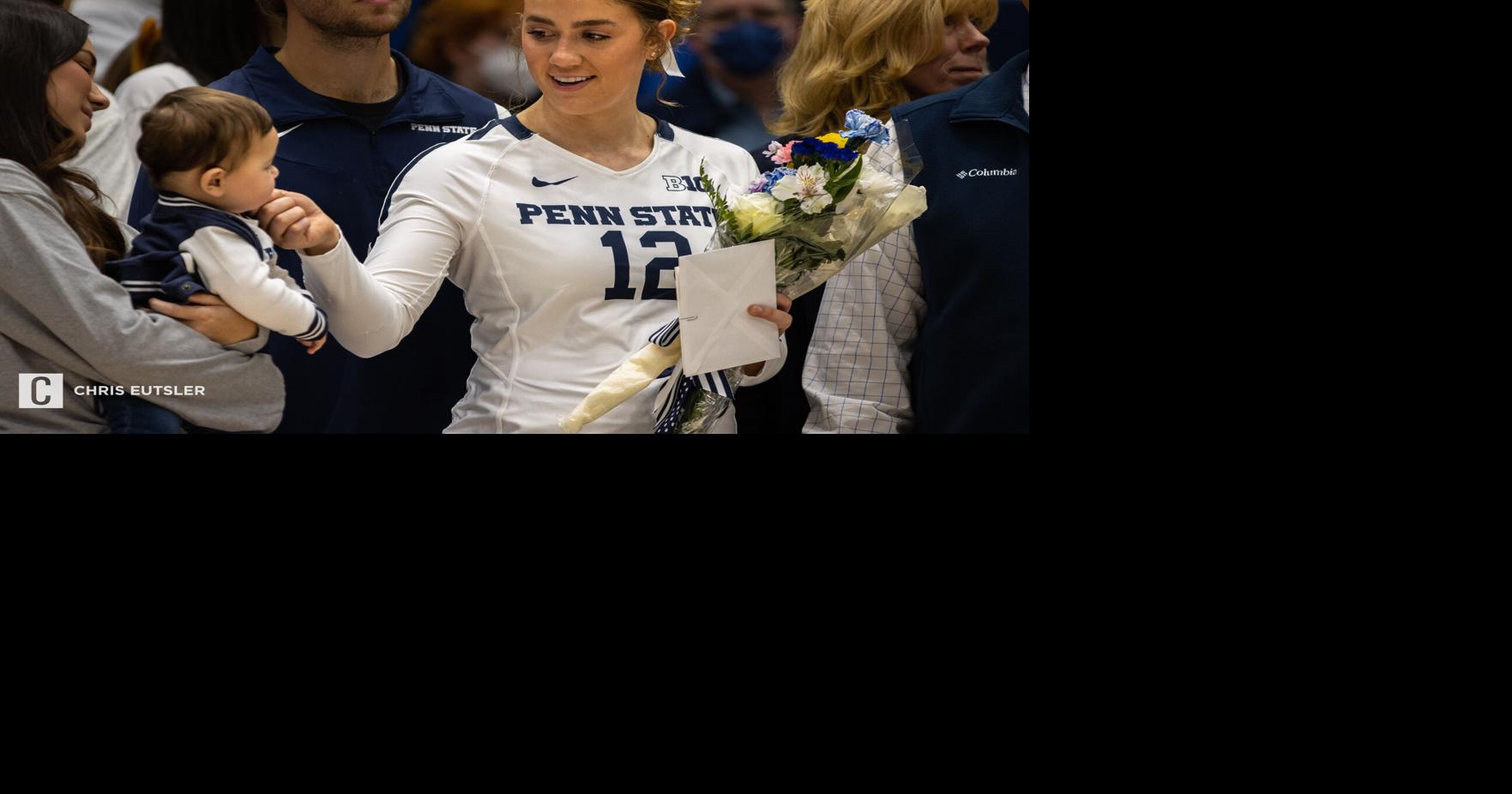 PSU Women's Volleyball V. Northwestern, Kuerschen (12) looks at her ...