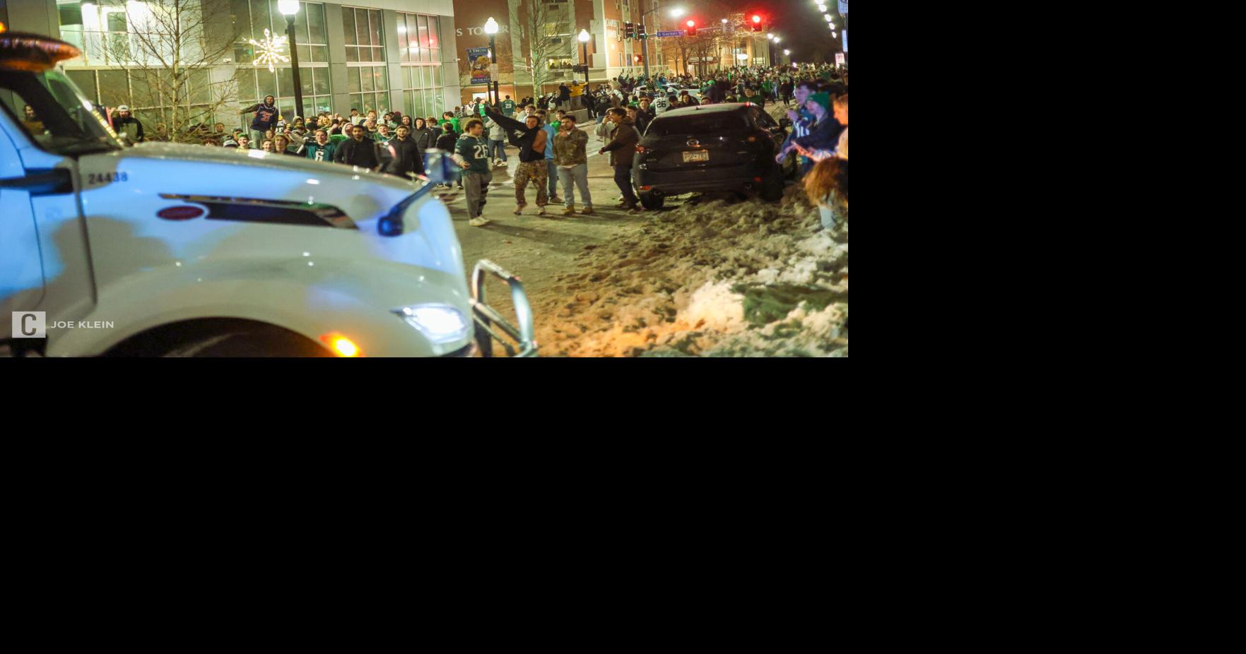 Eagles Celebration, Tractor-Trailer in Crowd | | psucollegian.com