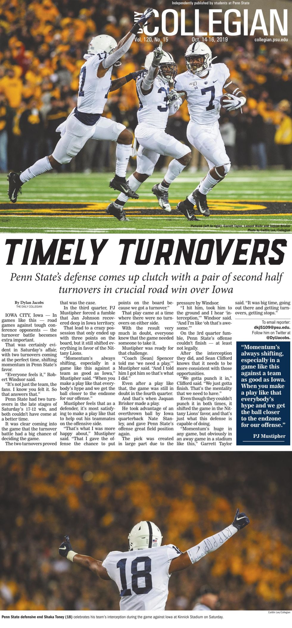 The Daily Collegian for Oct. 14, 2019 | Print Editions | Daily ...