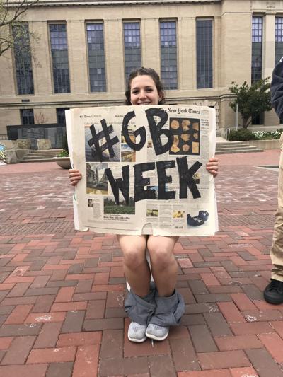 Members of Penn State’s chapter of Global Brigades sit on toilet ...