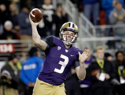 Washington backfield duo of Jake Browning and Myles Gaskin pose ...