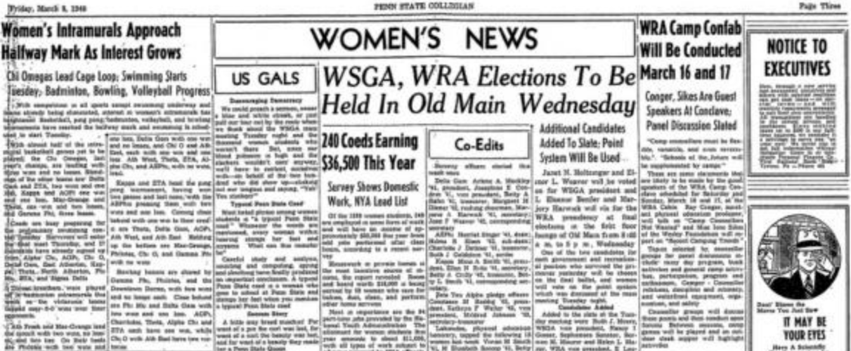 Women’s history at Penn State through the Collegian reporting ...