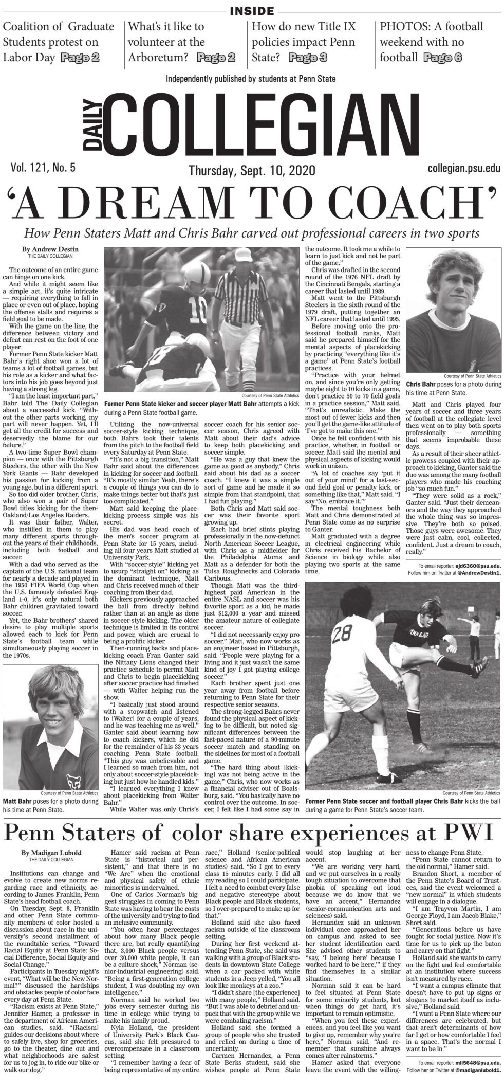 The Daily Collegian for Sept. 10, 2020 | Print Editions | Daily ...