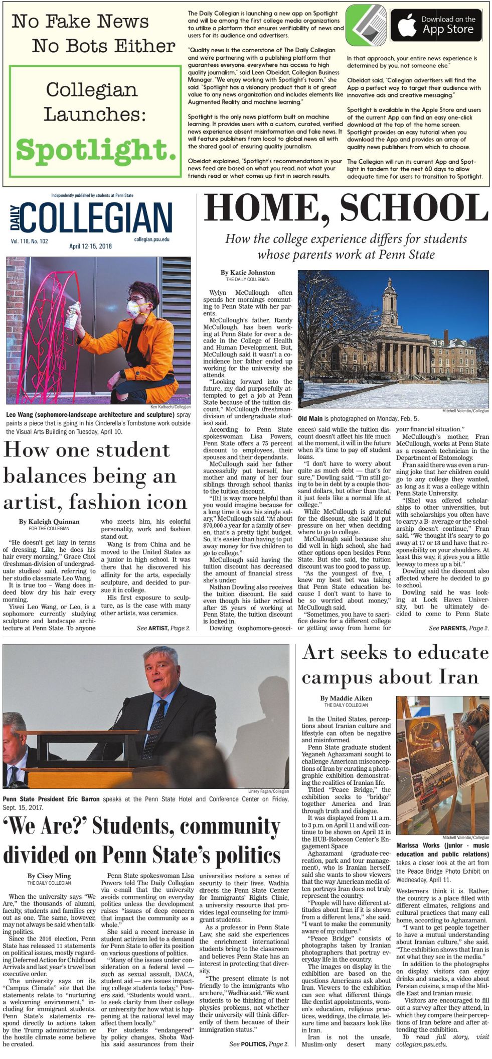 The Daily Collegian for April 12, 2018 | Print Editions | Daily ...