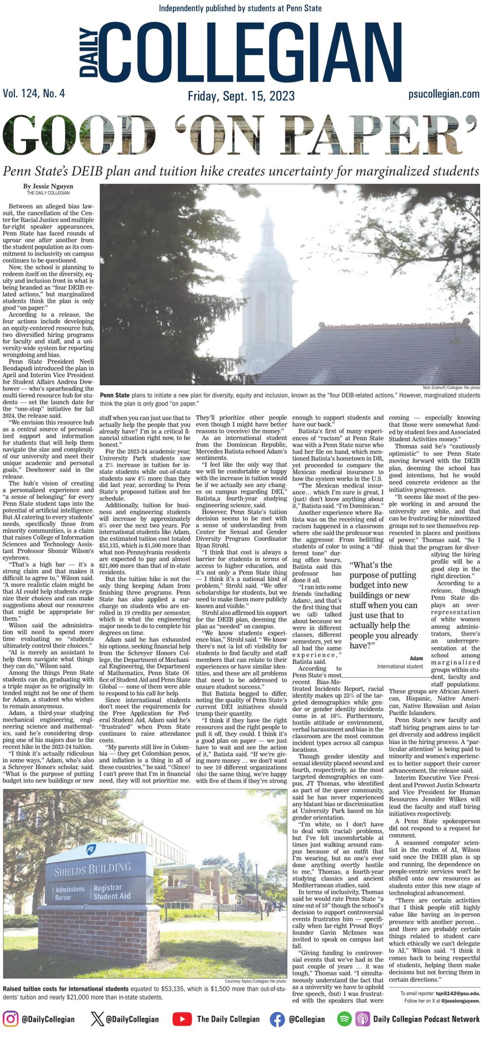 The Daily Collegian for Sept. 15, 2023 | Print Editions | Daily ...