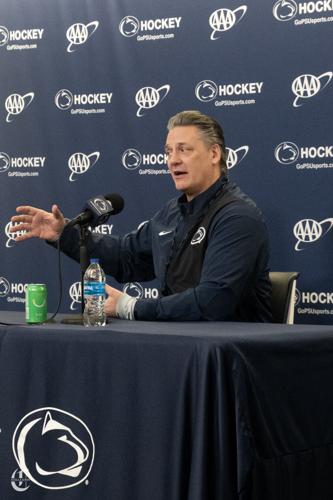 Hockey Presser, Gadowsky answer vertical 2 closeup | | psucollegian.com