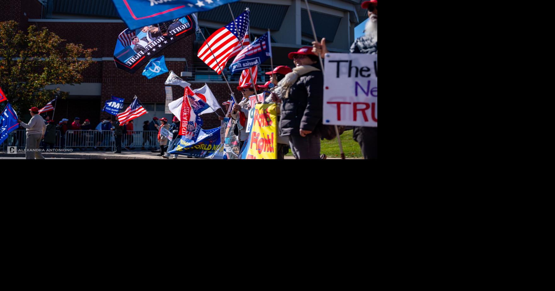 Trump Rally, Line of flags | | psucollegian.com