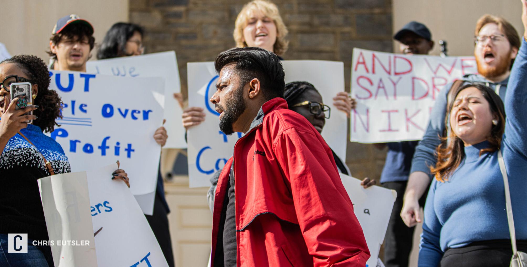 Workers Rights Protest, Old Main Afzal | | psucollegian.com