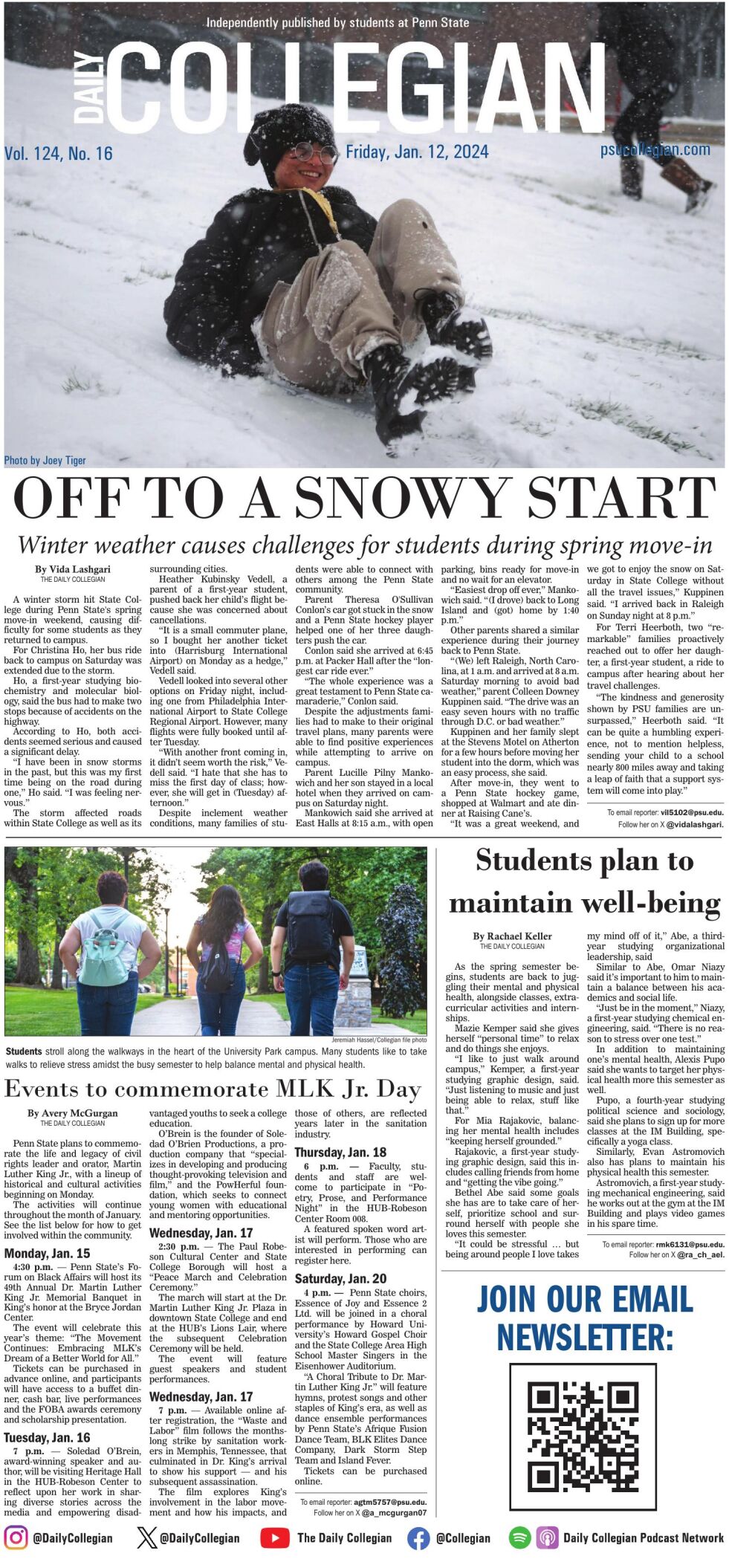 The Daily Collegian for Jan. 12, 2024 | Print Editions | Daily ...
