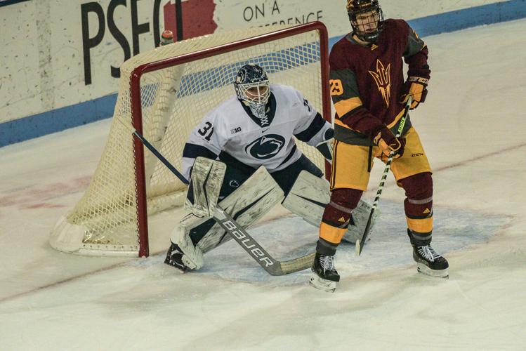 Penn State men's hockey freshman goaltender Noah Grannan gathers 1st ...