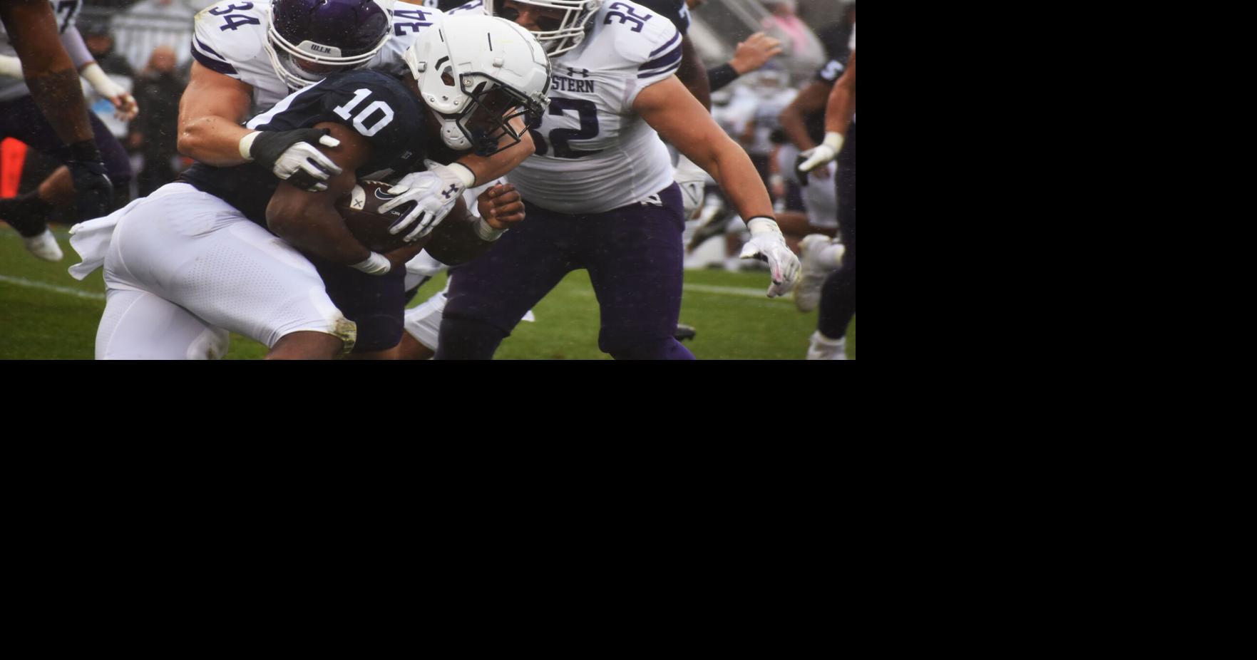 Penn State football struggles with fumbles from running backs in rainy ...