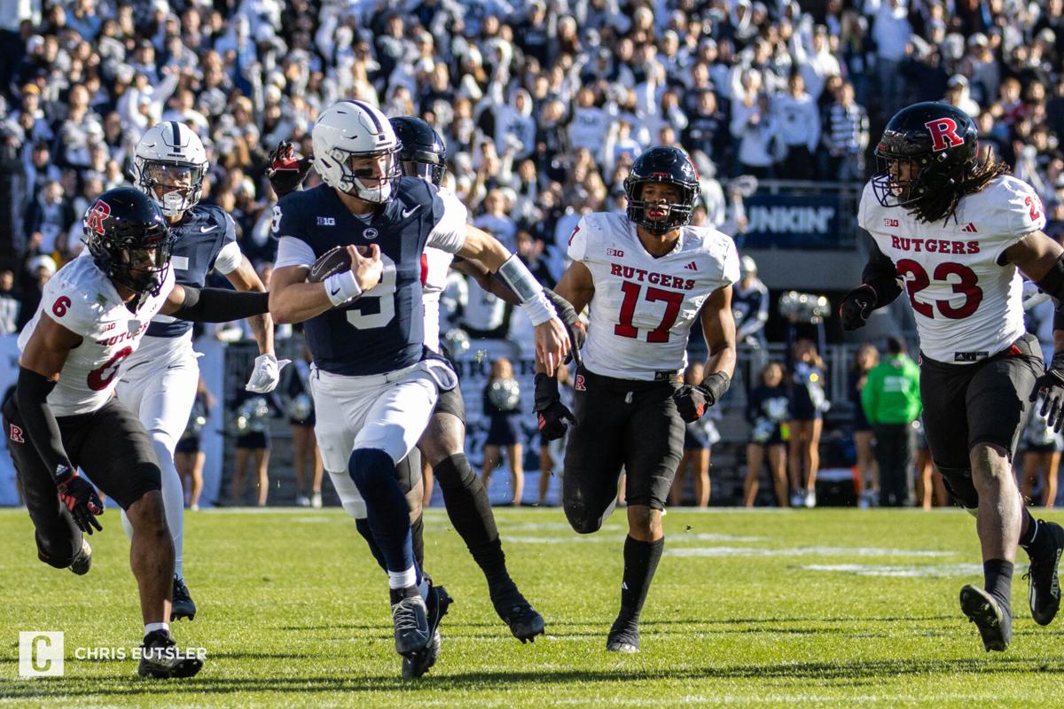 Backup QB Beau Pribula uses legs to lead Penn State to senior day win ...