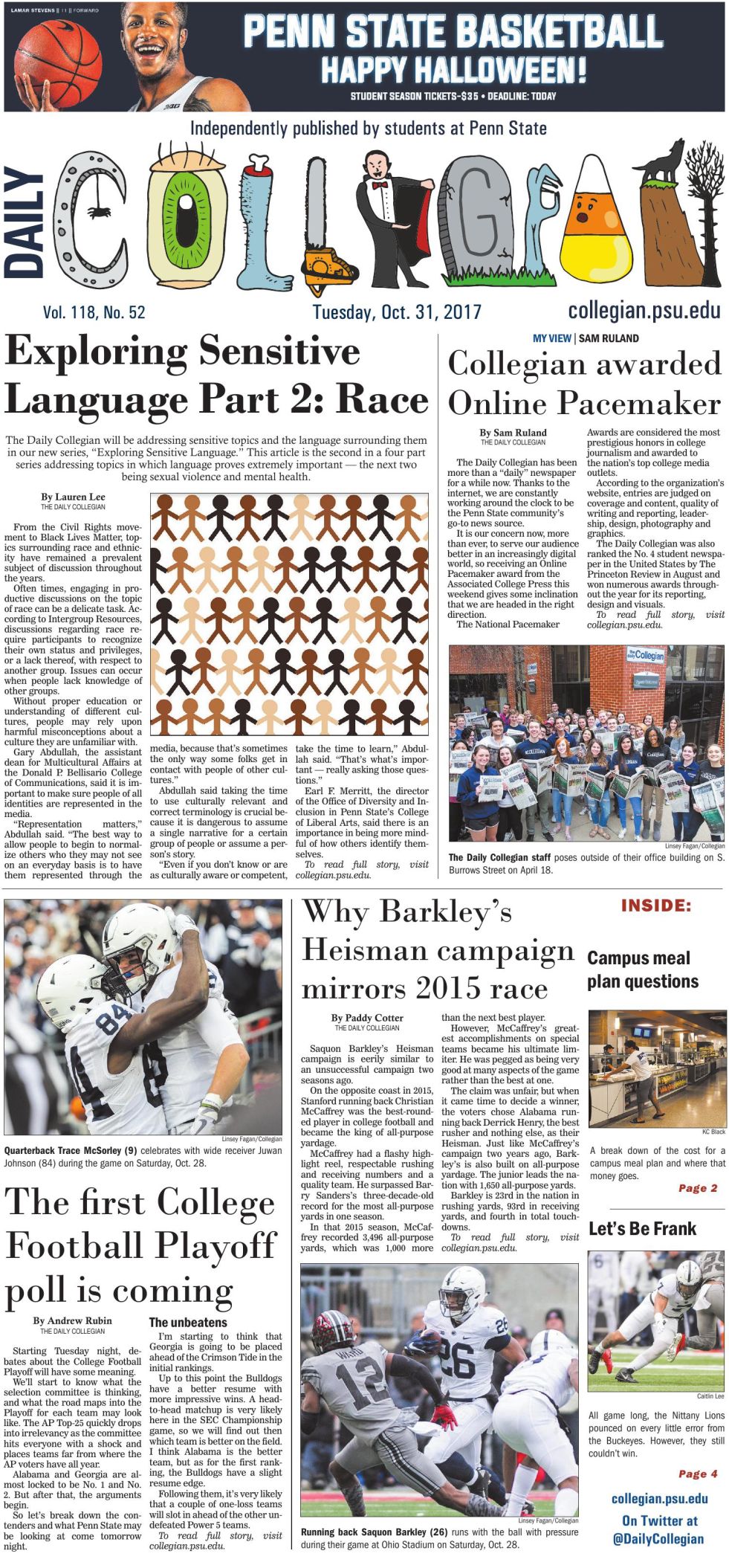 The Daily Collegian for Oct. 31, 2017 | Print Editions | Daily ...